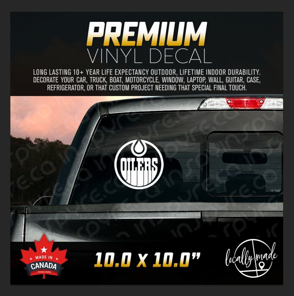 Edmonton Oilers Vehicle Window Decal | 10in ANY COLOR - inspyre design ...