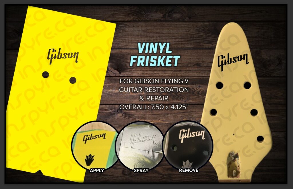 Gibson Flying V Headstock Frisket / Stencil / Paint Mask, Luthier Tool ...