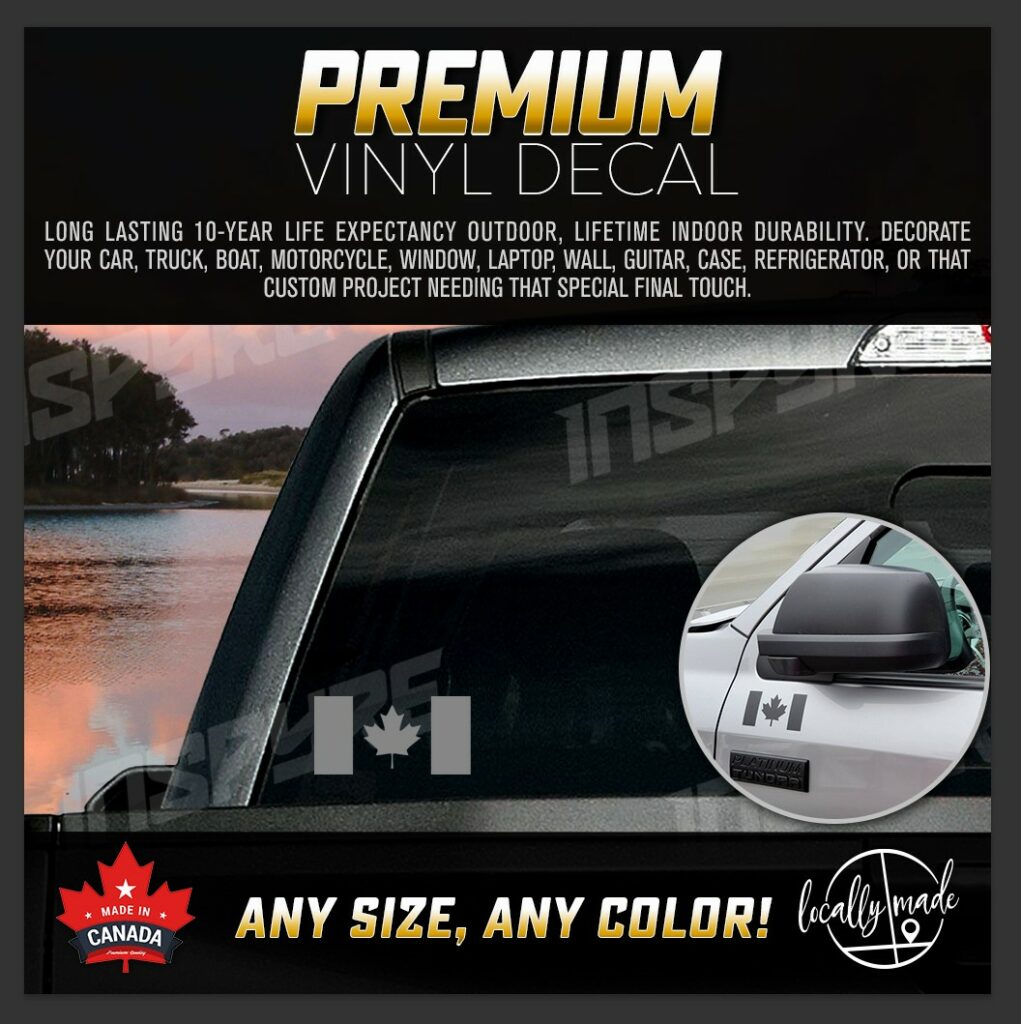 CANADA FLAG Die Cut Vinyl Decal / Sticker - any color, any size