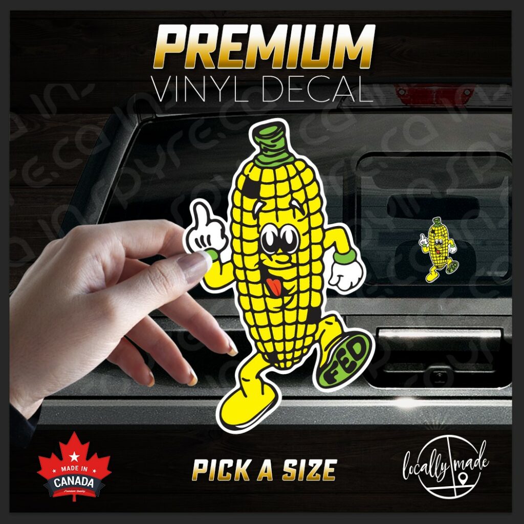 Corn Fed Ethanol E85 Decal PICK A SIZE | Auto Flex Fuel Finger Funny JDM